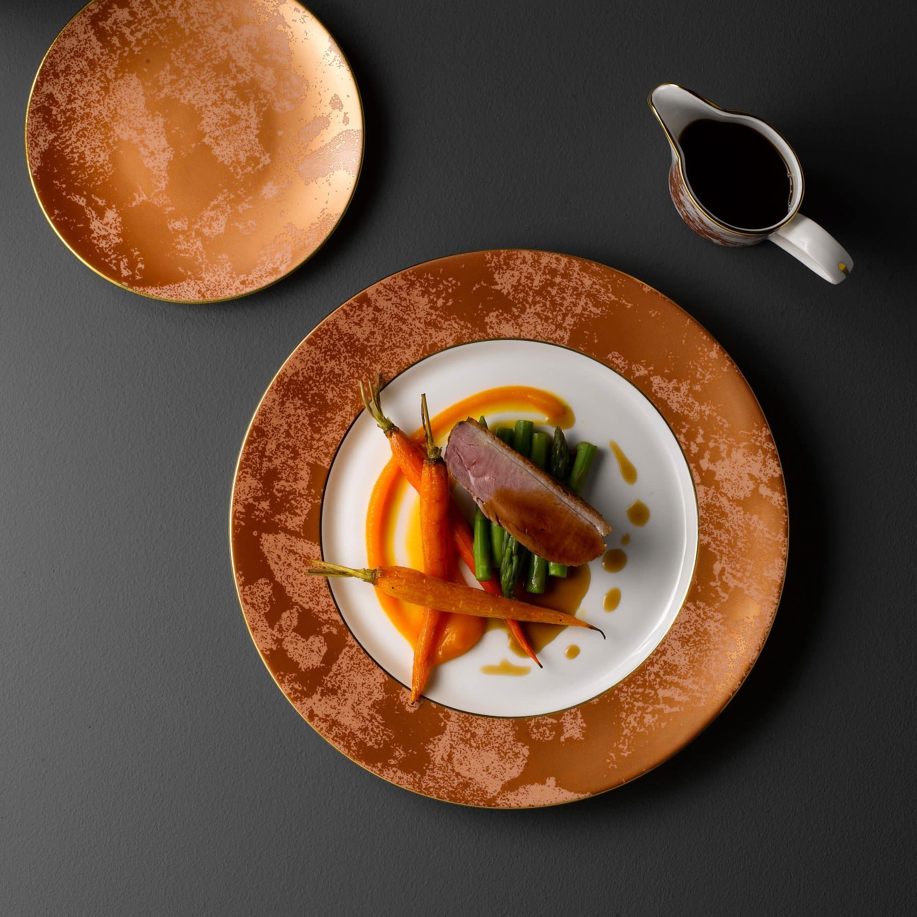 Crushed Velvet Copper Dinner Plate (27cm) - Royal Crown Derby