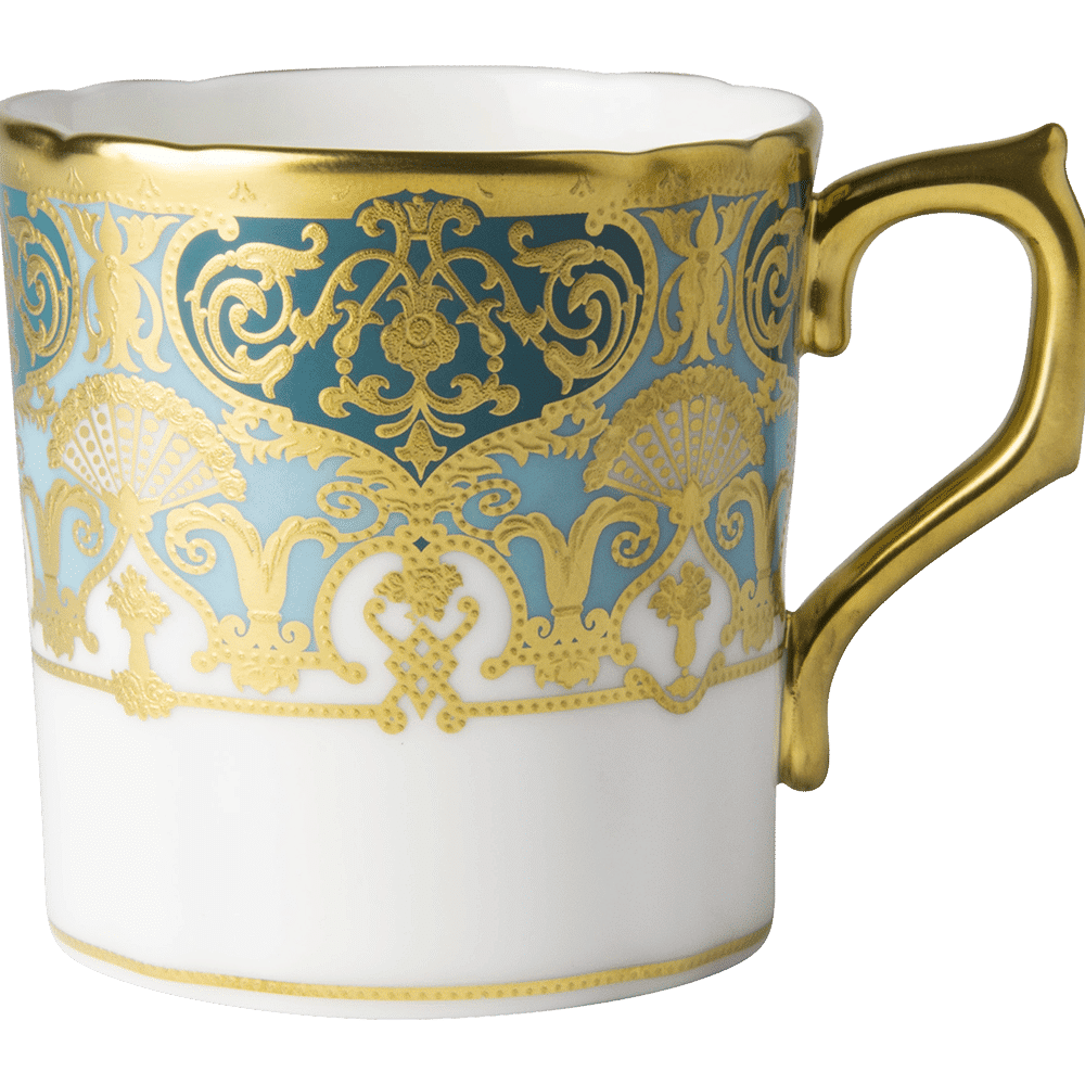 Heritage Forest Green & Turquoise Coffee Cup (140ml) - Royal Crown Derby
