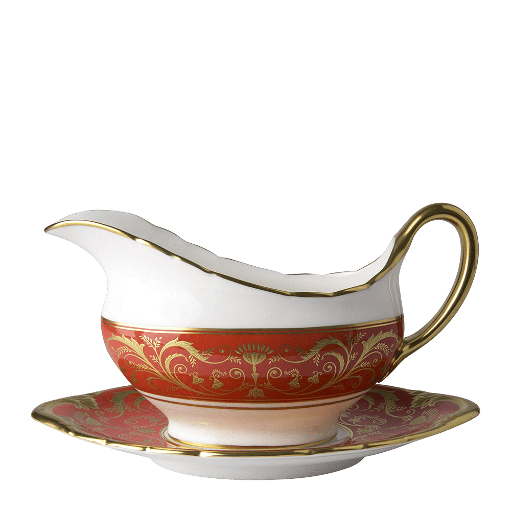 Regency Red Sauce Boat (450ml) - Royal Crown Derby