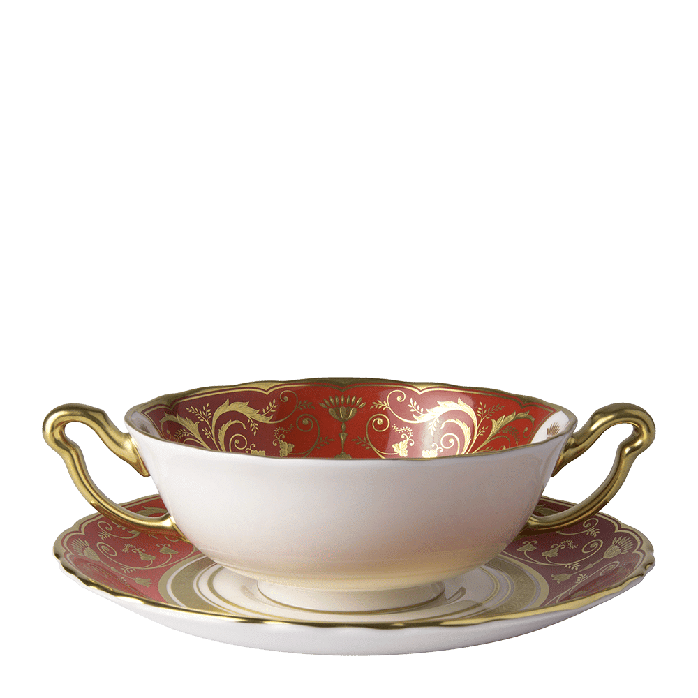 Regency Red Cream Soup Cup (340ml) - Royal Crown Derby