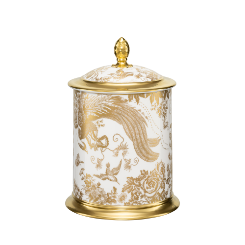 Aves Gold Storage Jar (50oz) - Royal Crown Derby
