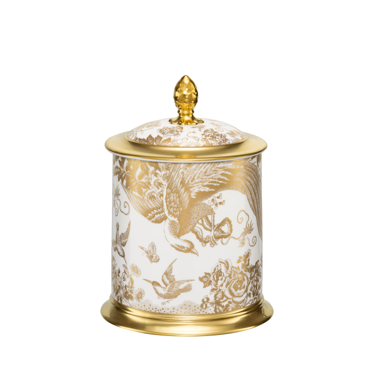 Aves Gold Storage Jar (35oz) - Royal Crown Derby